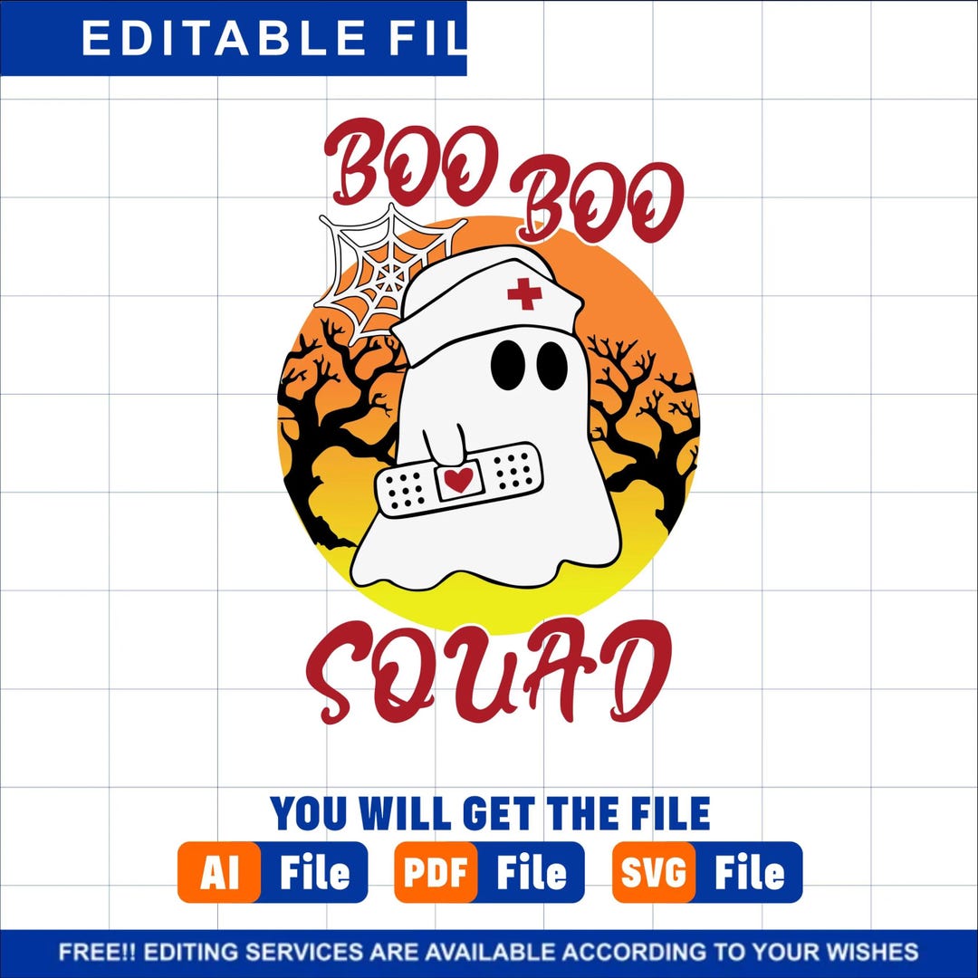 Halloween Boo Boo Squad Svg, Halloween Ghost Nurse Svg, Halloween Nurse ...