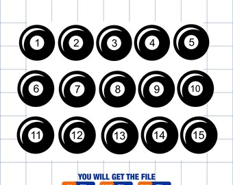 8 Ball Pool Billiard Ball SVG Files | 8 Ball Billiard Ball Cut Files ...