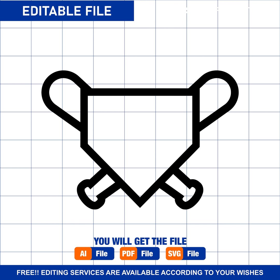 Baseball Bat Home Plate SVG Files | Home Plate Monogram SVG Cut Files ...