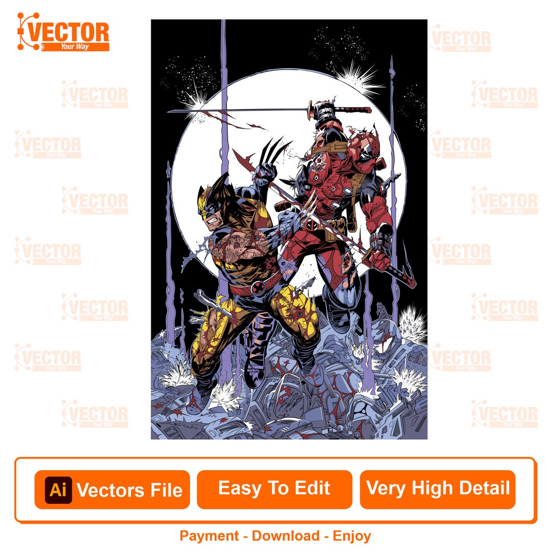 Deadpool & Wolverine Vectores, Archivo de Vectores de Superhéroes ...