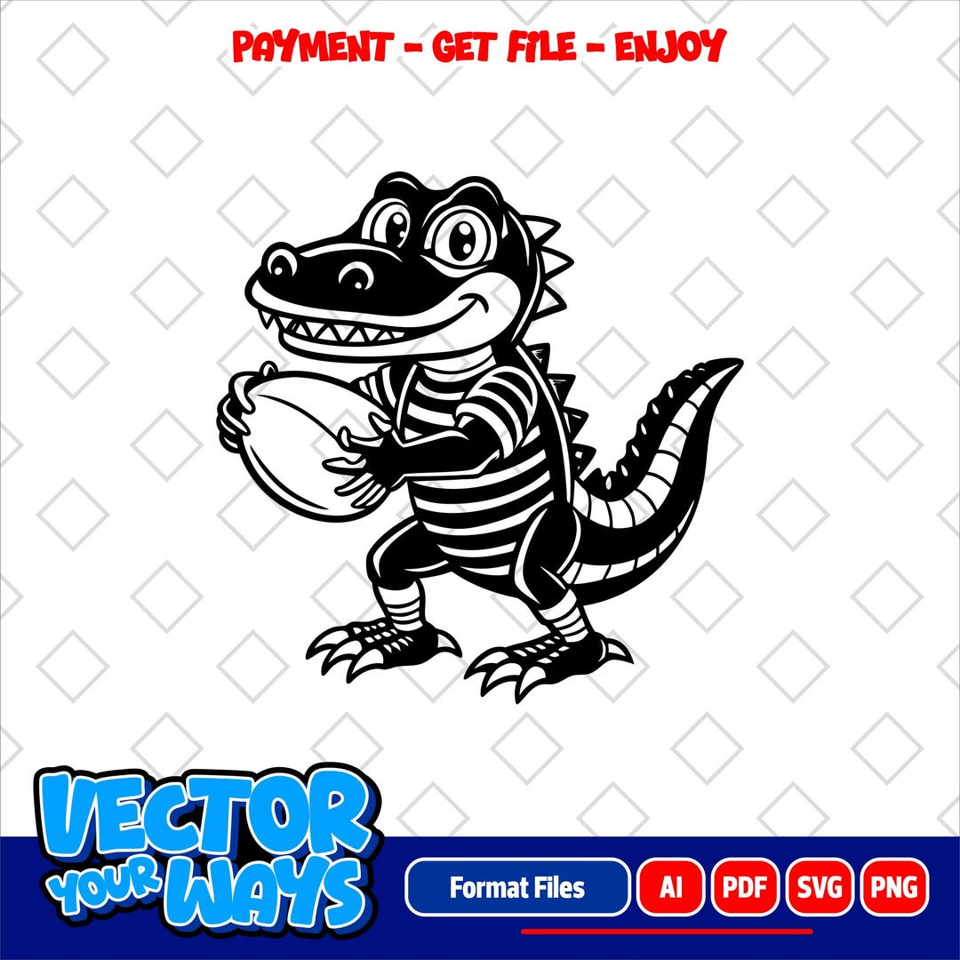 Crocodile With Football SVG | PNG Cut Files for Cricut, Silhouette ...