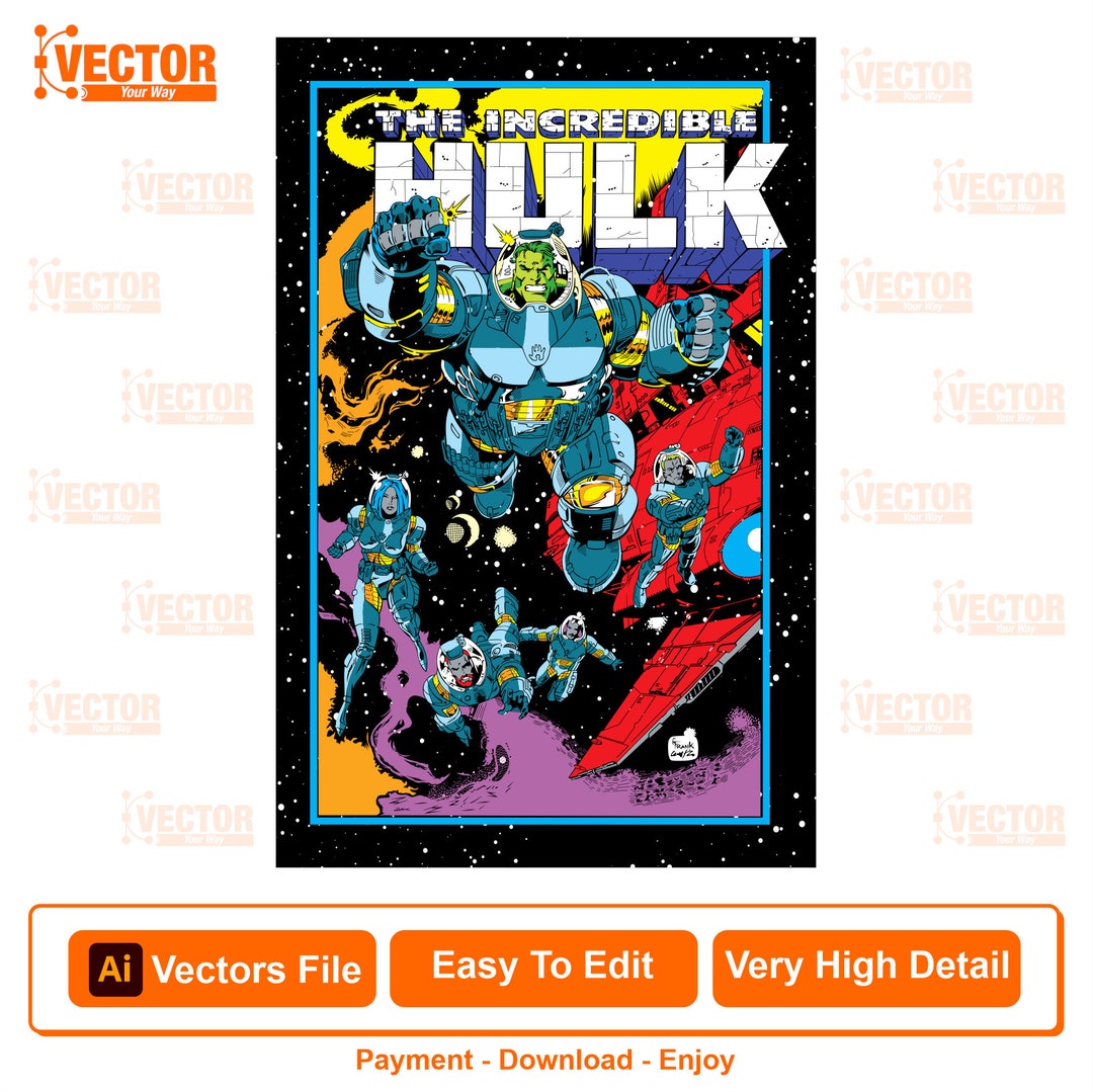 Hulk in Space Vector, the Incredible Hulk, Marvel Comic, Hulk Vector ...