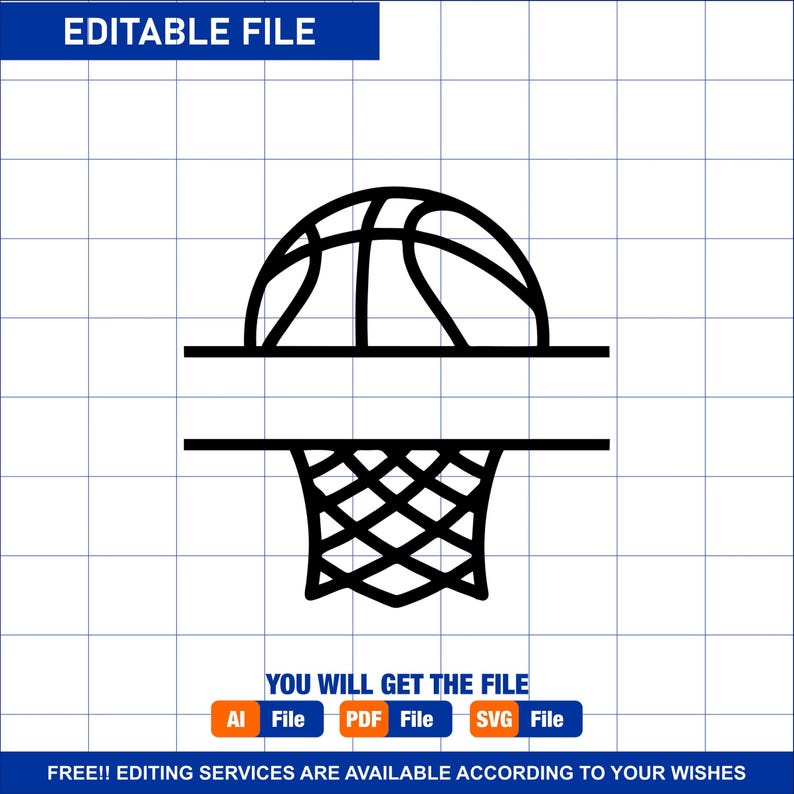 Basketball Hoop Frame SVG Files | Basketball Monogram Cut Files ...