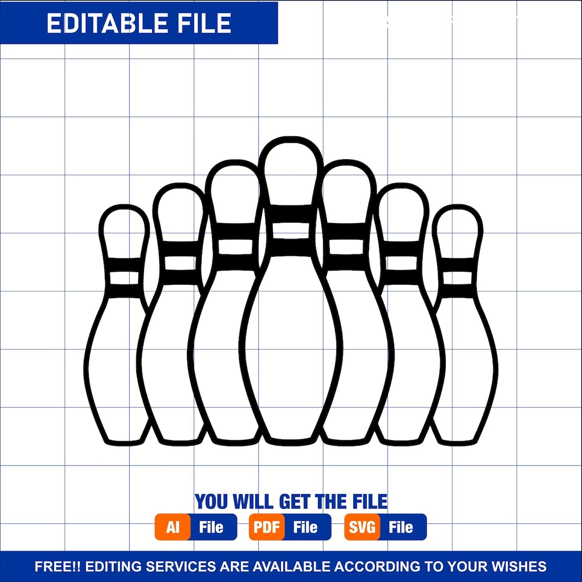 Bowling Pins SVG Files | Bowling Ball Cut Files | Bowling Pins SVG ...