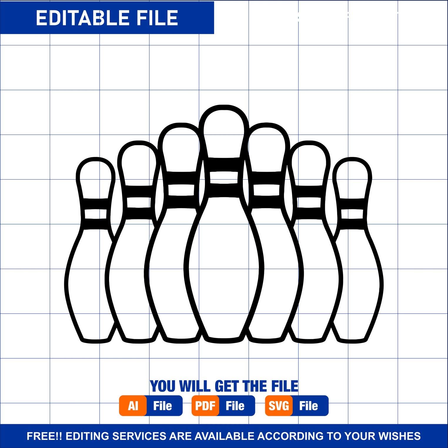 Bowling Pins SVG Files | Bowling Ball Cut Files | Bowling Pins SVG ...