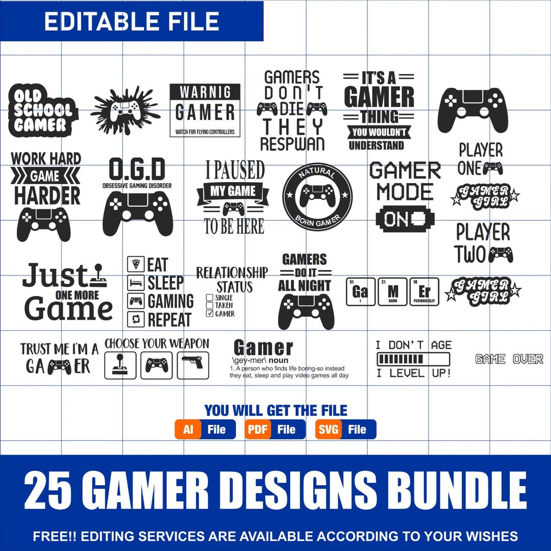 Gamer Svg, Gamer Svg Bundle, Gaming Svg Bundle, Funny Gamer Sayings Svg ...