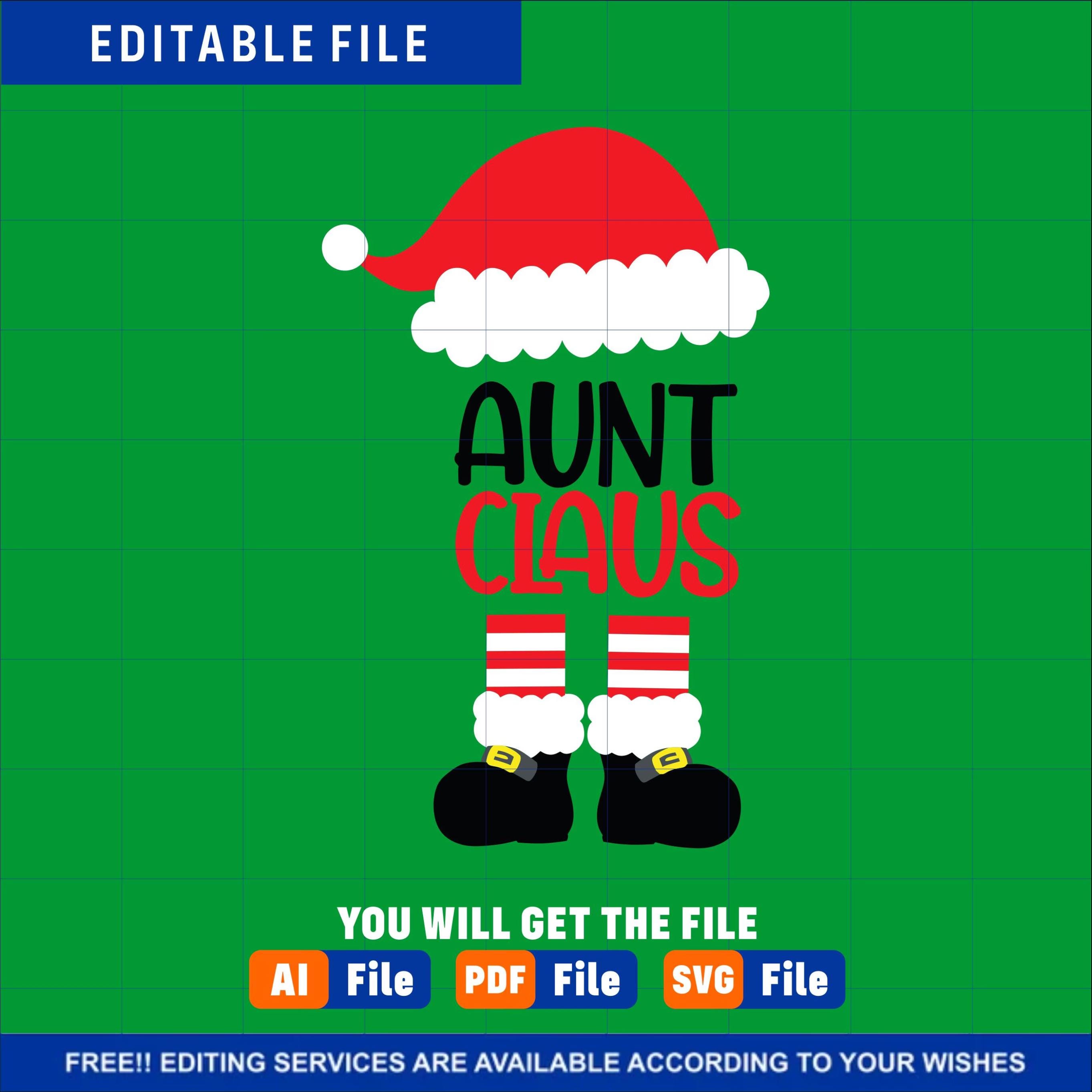 Auntie Claus Svg, Christmas Aunt Svg, Auntie Santa Svg, Aunt Auntie ...