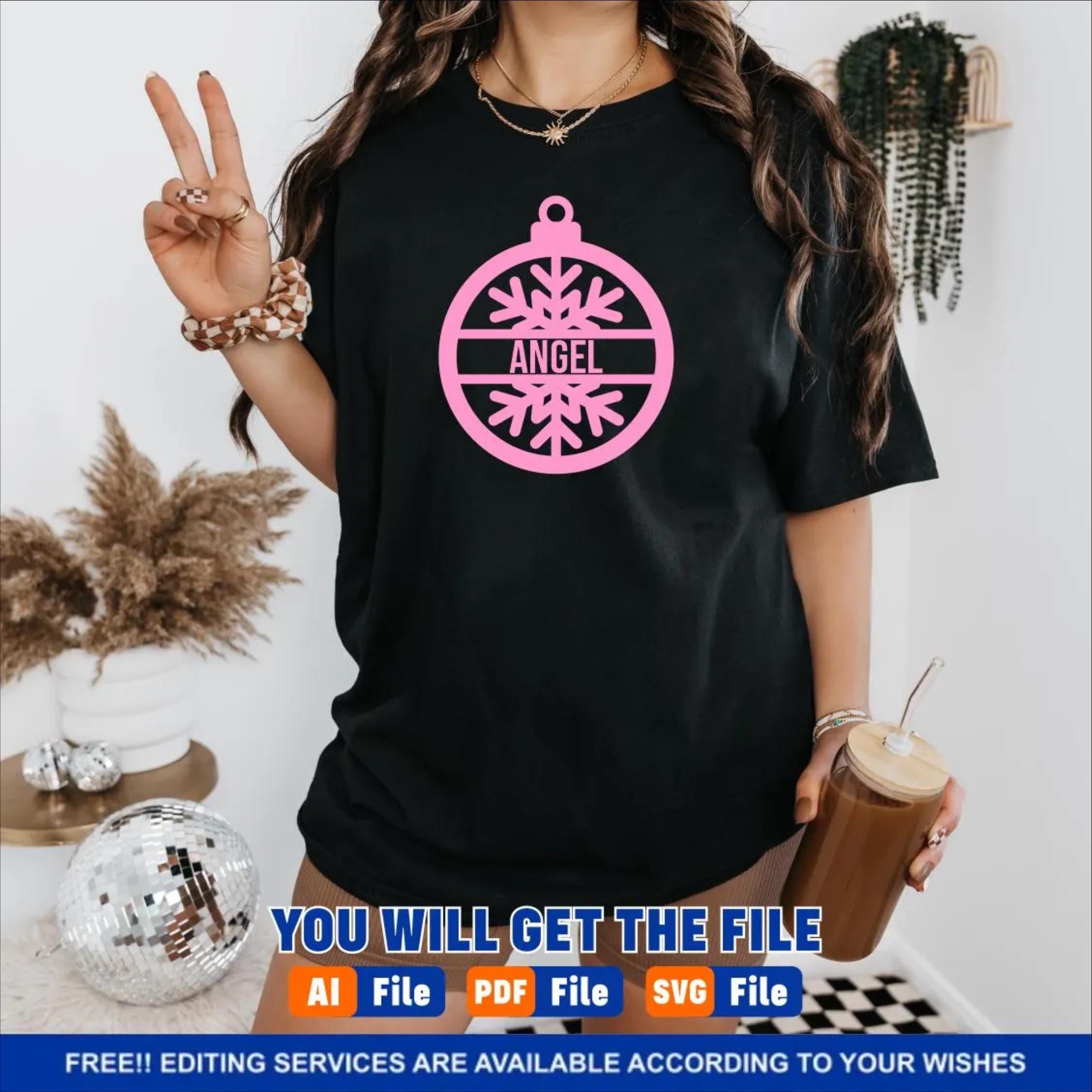 Split Snowflake SVG Files, Personalized Snowflake Bundle SVG, Ornament ...