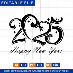 2025 SVG, New Years SVG, Happy New Year SVG, Christmas Svg, Popular Svg ...