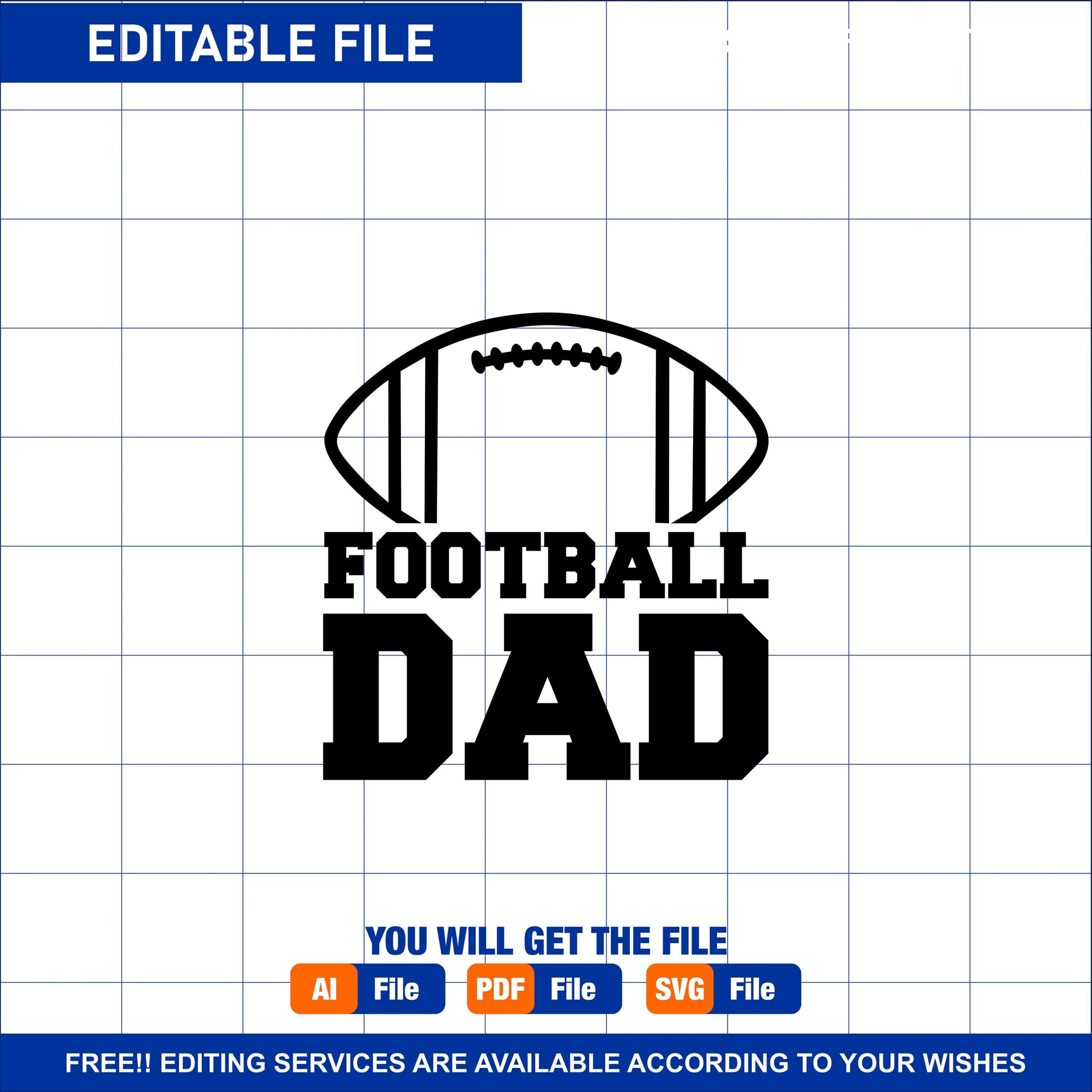 Football Dad SVG Files | Football Dad Cut Files | Football Dad Vector ...
