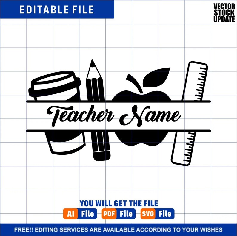 Custom Teacher SVG, Teacher Name SVG, Printable Teacher Name PNG ...