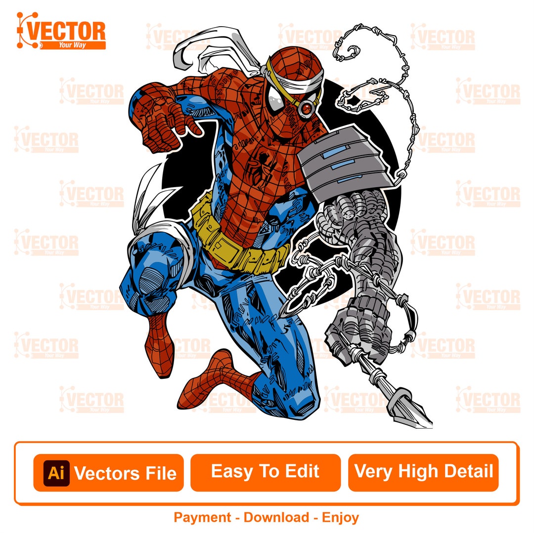 Cyborg Spiderman Vectors, Spiderman Vectors, Marvel Comics, Spiderman ...