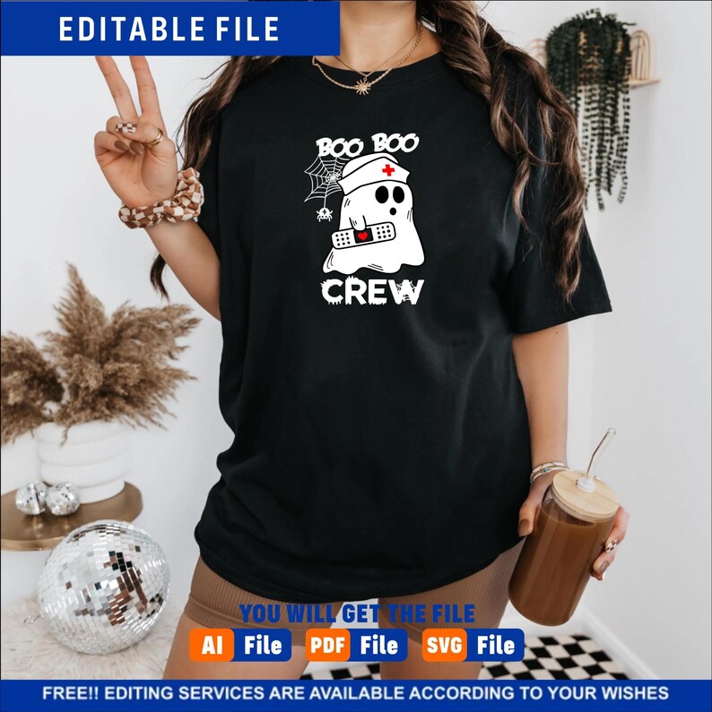 Boo Svg, Boo Crew Svg, Halloween Svg, Nurse Gift, Cute Halloween Svg ...
