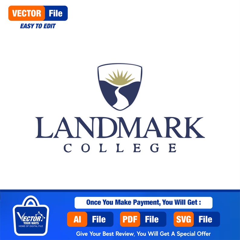 Landmark College, Landmark College Logo Vector, University Logo, Us ...