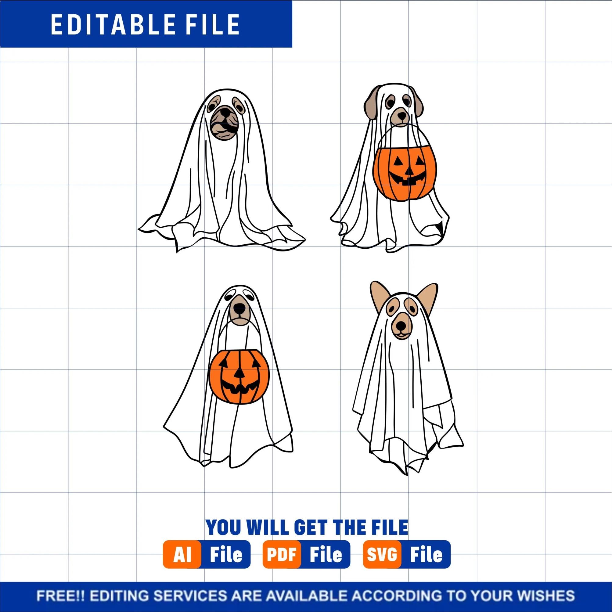 Cute Ghost Dog Svg, Halloween Svg, Ghost Svg, Dog Lovers Svg ...