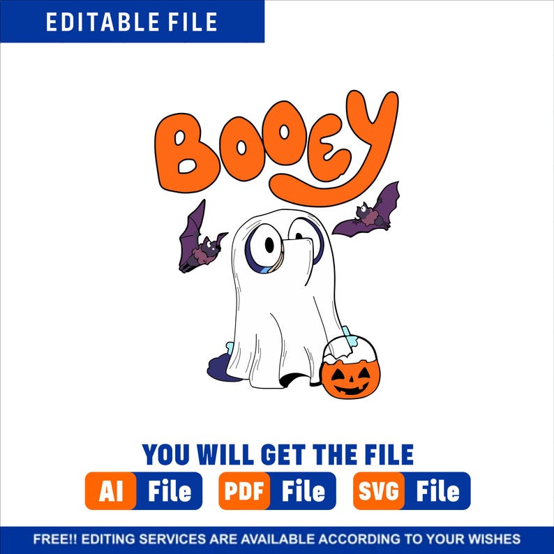 Booey Bluey Halloween PNG PDF SVG Eps Dxf for Your Custom Designs ...