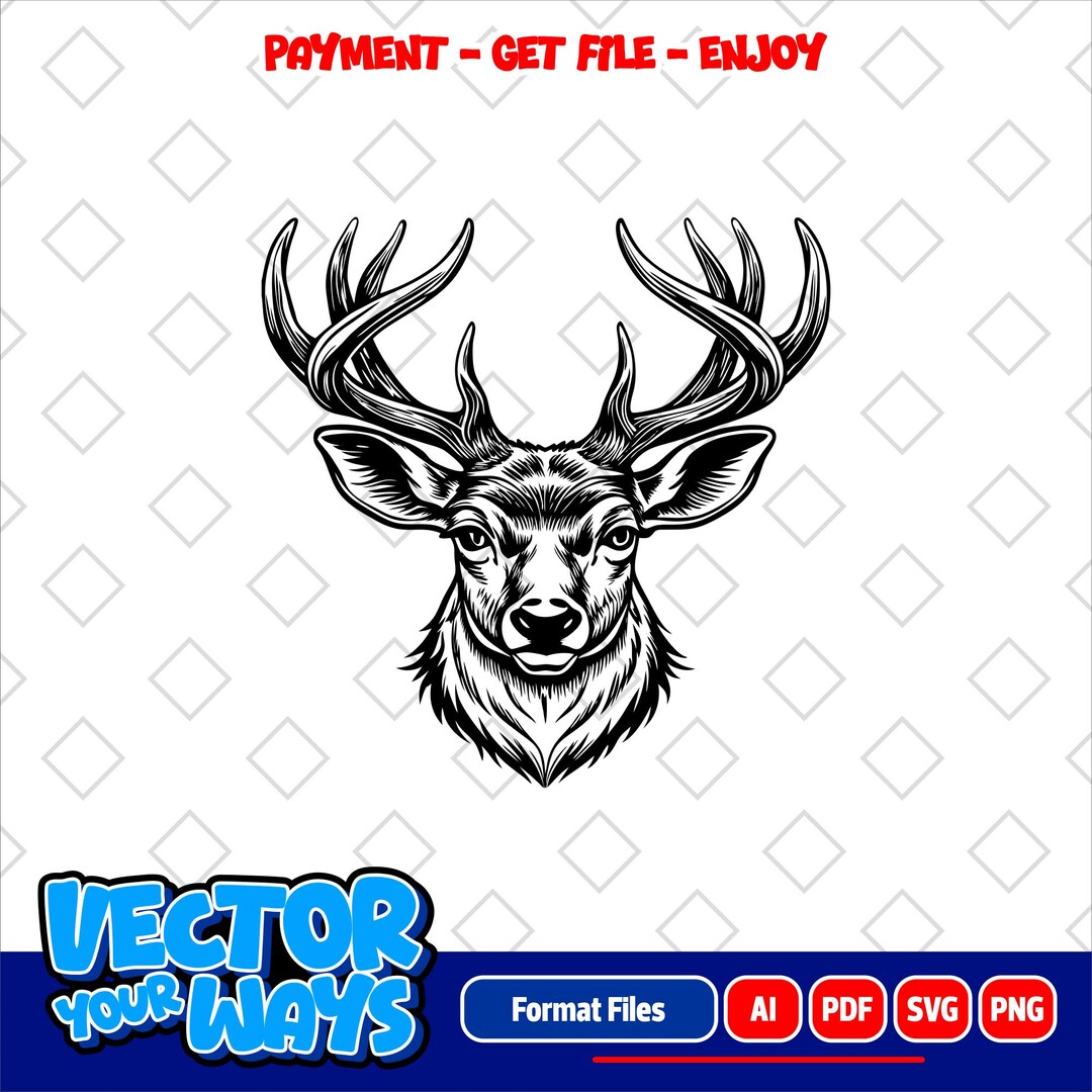 Whitetail Buck Deer SVG, Hunting Svg, Deer Head Svg, SVG Files for ...