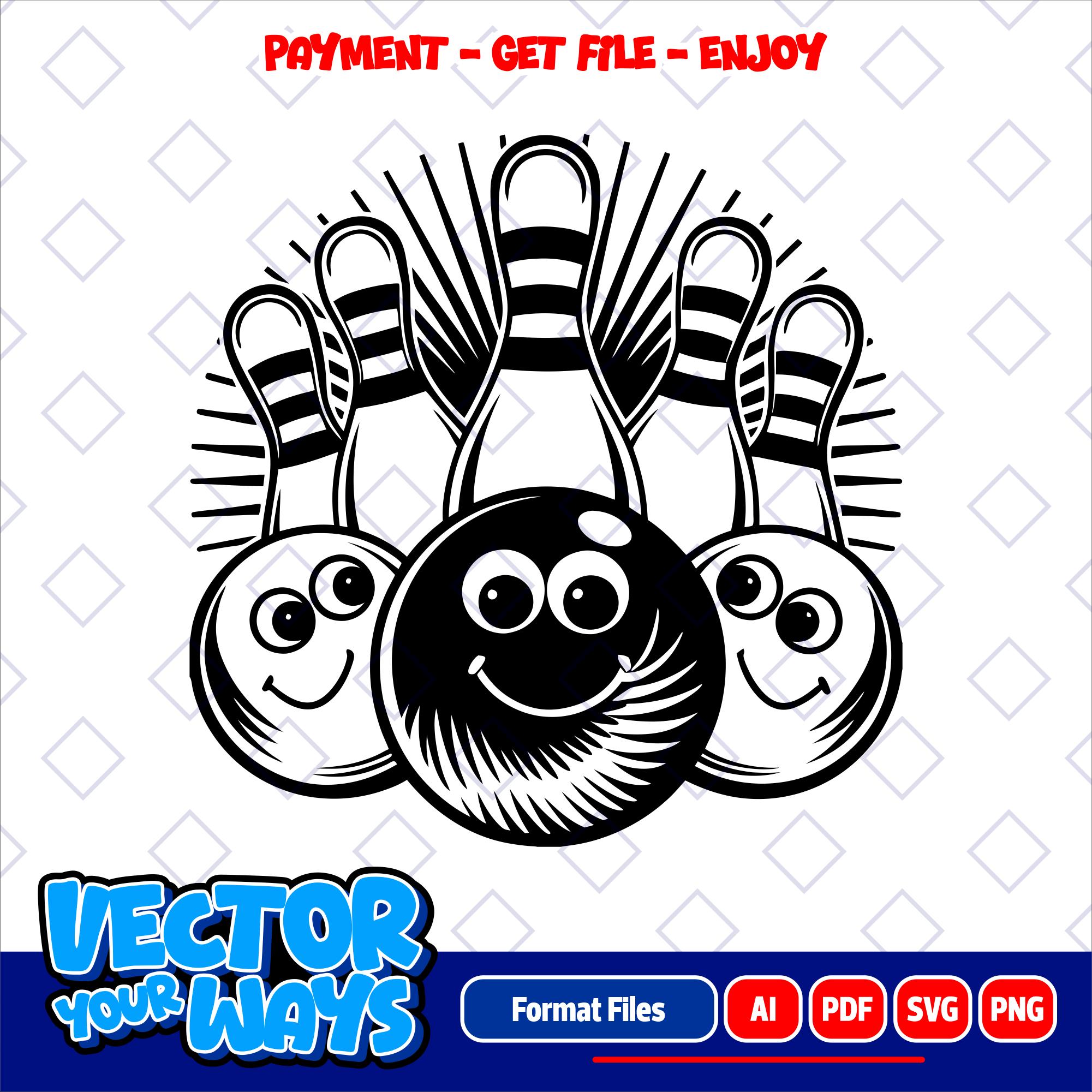 Bowling Pin SVG Files | Bowling Ball Cut Files | Bowling Pins SVG ...