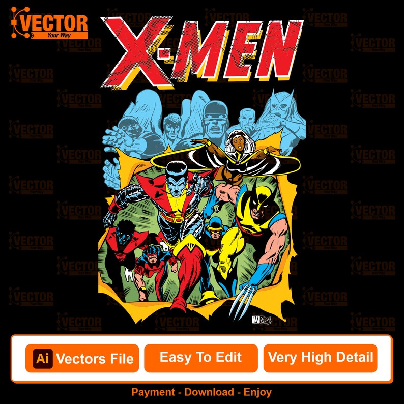 X-men & Guardian Vectors, Superhero Vector File , Marvel Vintage ...