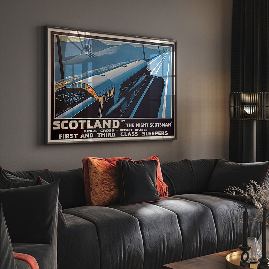 The Night Scotsman Vintage Railway Art Posters Poster Prints 320gsm ...
