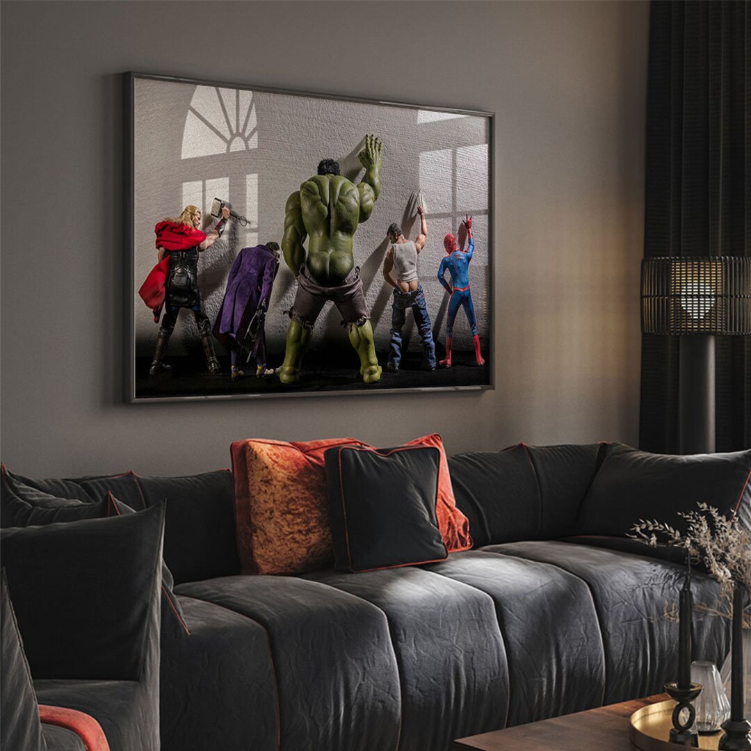 Avengers Movie Superheros in Toilet Posters Poster Prints 320gsm Canvas ...