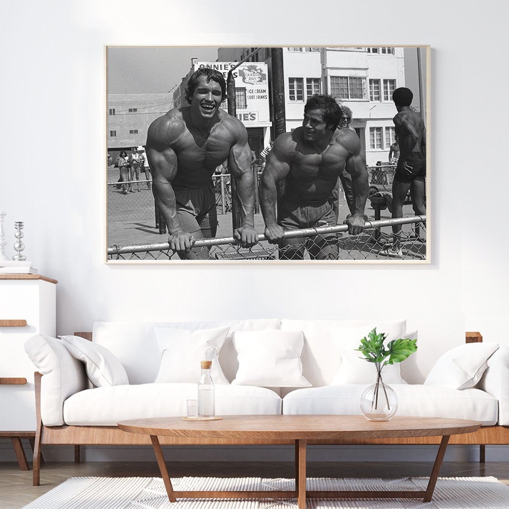 Arnold Schwarzenegger Franco Columbu Muscle Beach Black and White ...
