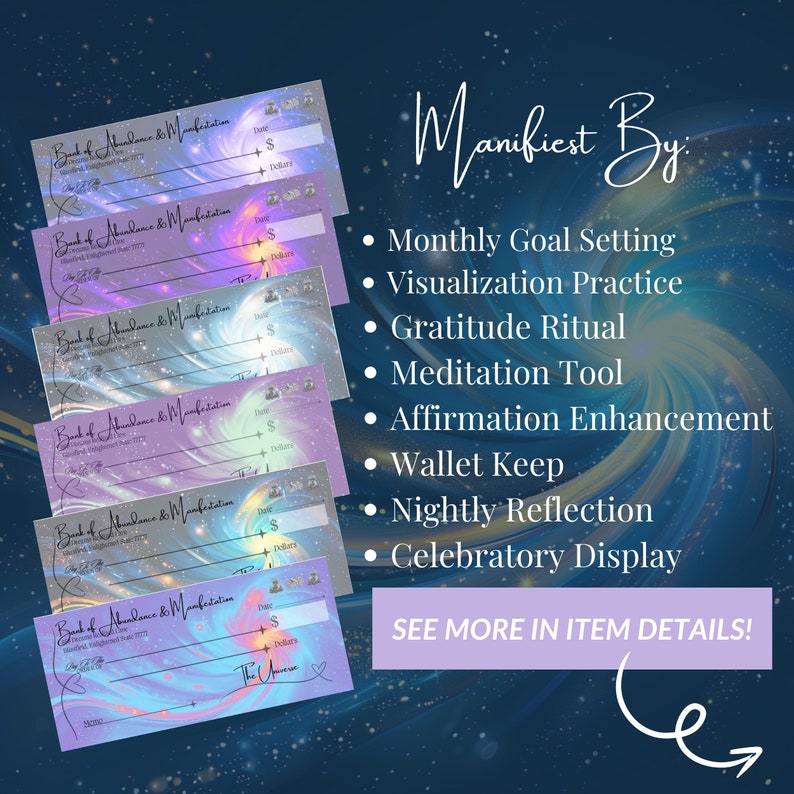 Abundance & Manifestation Checks, Manifestation Checks, Money ...