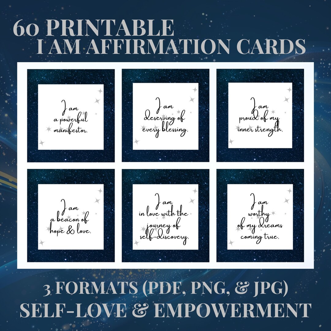 I AM Affirmation Cards, Self Love Affirmation Card Deck, Daily ...