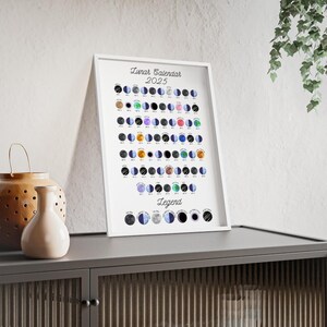 2025 Northern Hemisphere Lunar Calendar Celestial Art Print - Etsy