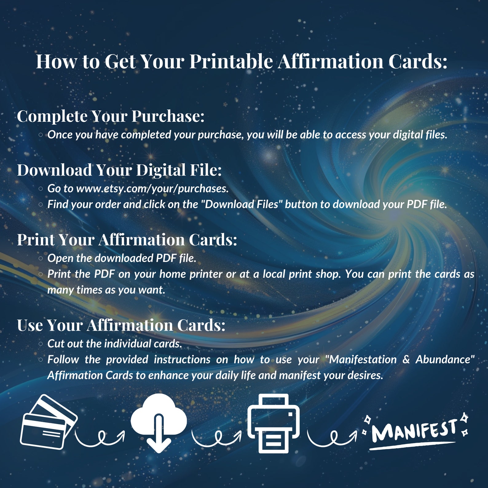 Abundance & Manifestation Affirmation Cards, Printable Cards ...