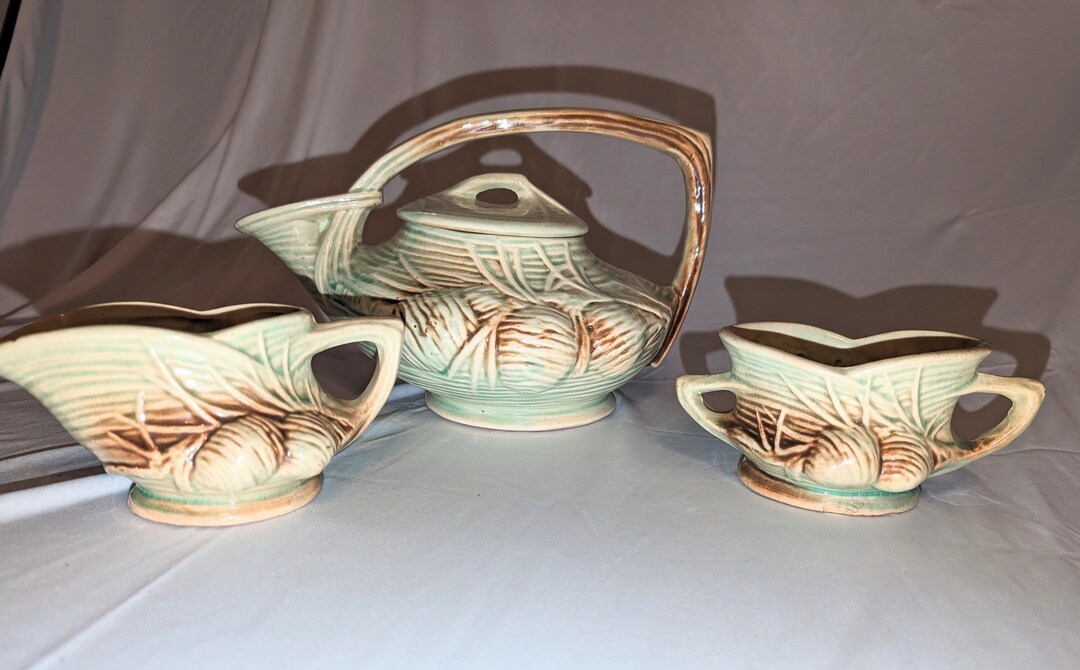 Mccoy Vintage Pine Cone Tea Set - Etsy