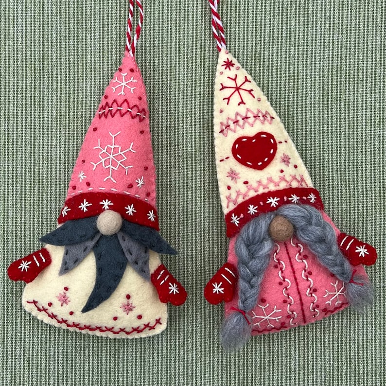 PDF Valentine Pattern Tomten Gnome Nisse Scandinavian Felt Ornament ...