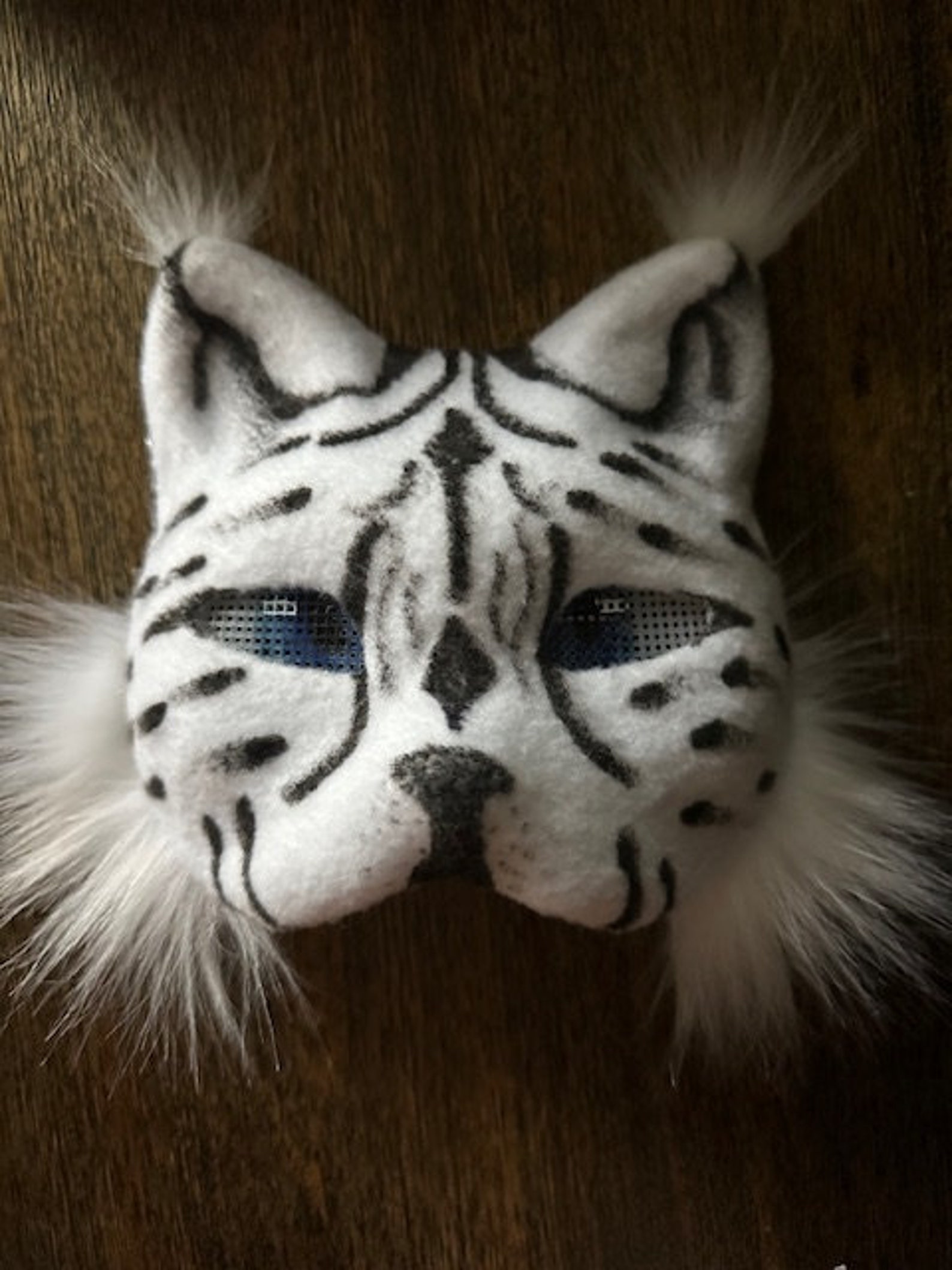 Black and White Snow Leopard Therian Mask. - Etsy