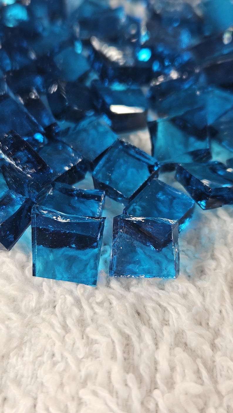 1/4" Caribbean Blue Flemish Stained Glass Mosaic Tiles 100 PC - Etsy