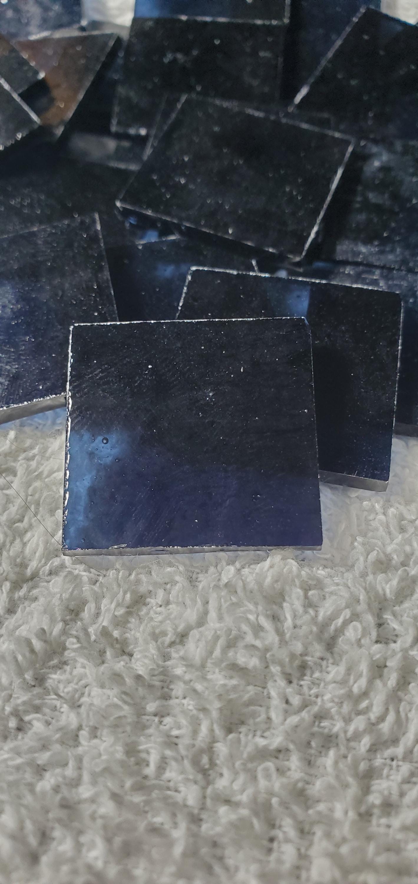 1" Black Translucent Limited Edition Stained Glass Mosaic Tile 25 PC - Etsy