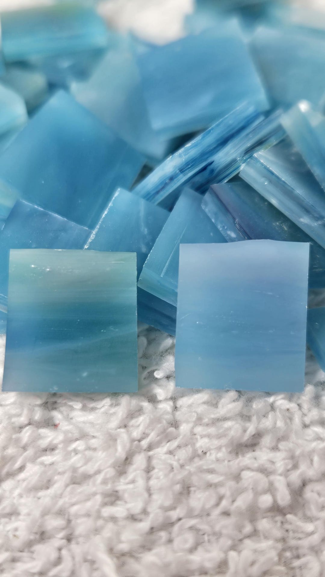 Discontinued 1/2" Caribbean Blue Marble Stained Glass Mosaic Tile 50 PC ...