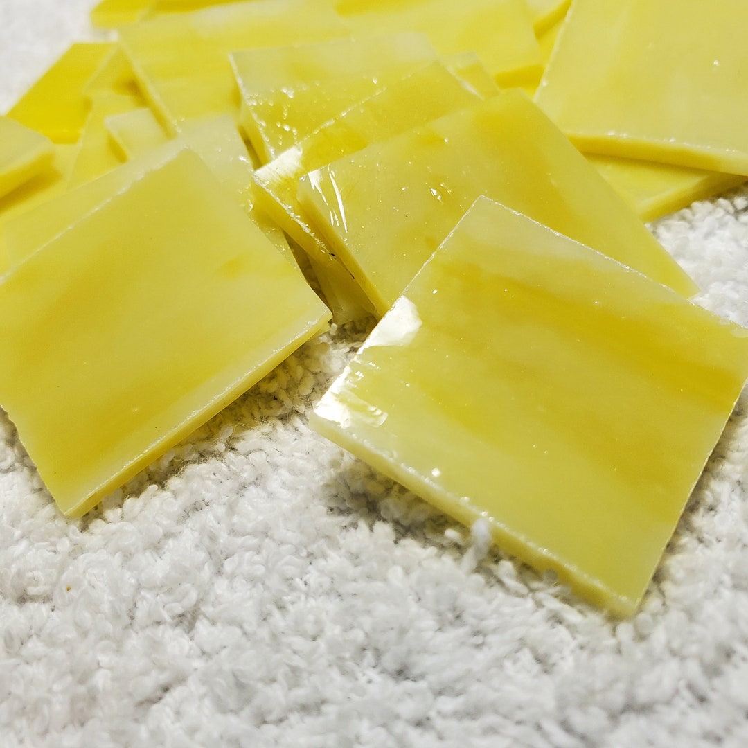 25 PC 1" Pale Yellow Stained Glass Mosaic Tile - Etsy