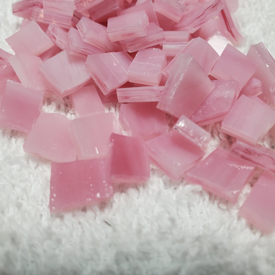 100 PC 1/4" Variegated Pink Stained Glass Mosaic Tile - Etsy