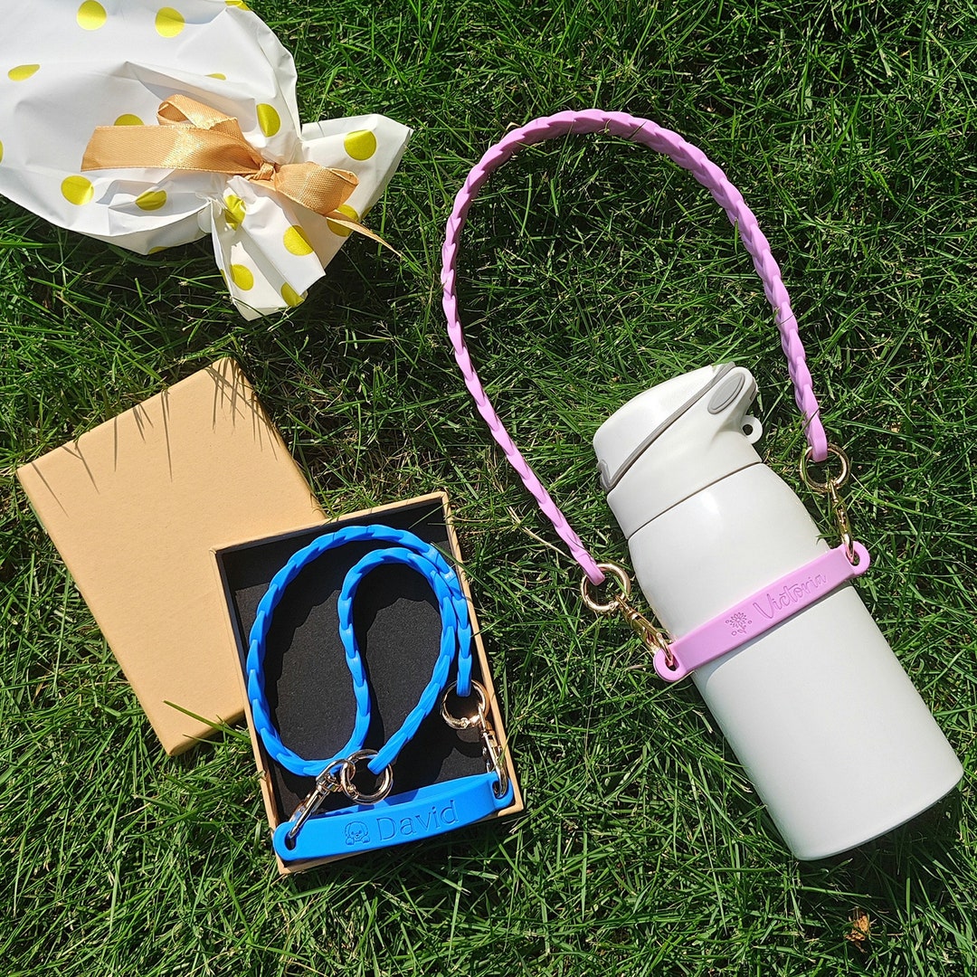 Custom Engraved Silicone Bottle Band With Strap, Personalized Anti-slip ...