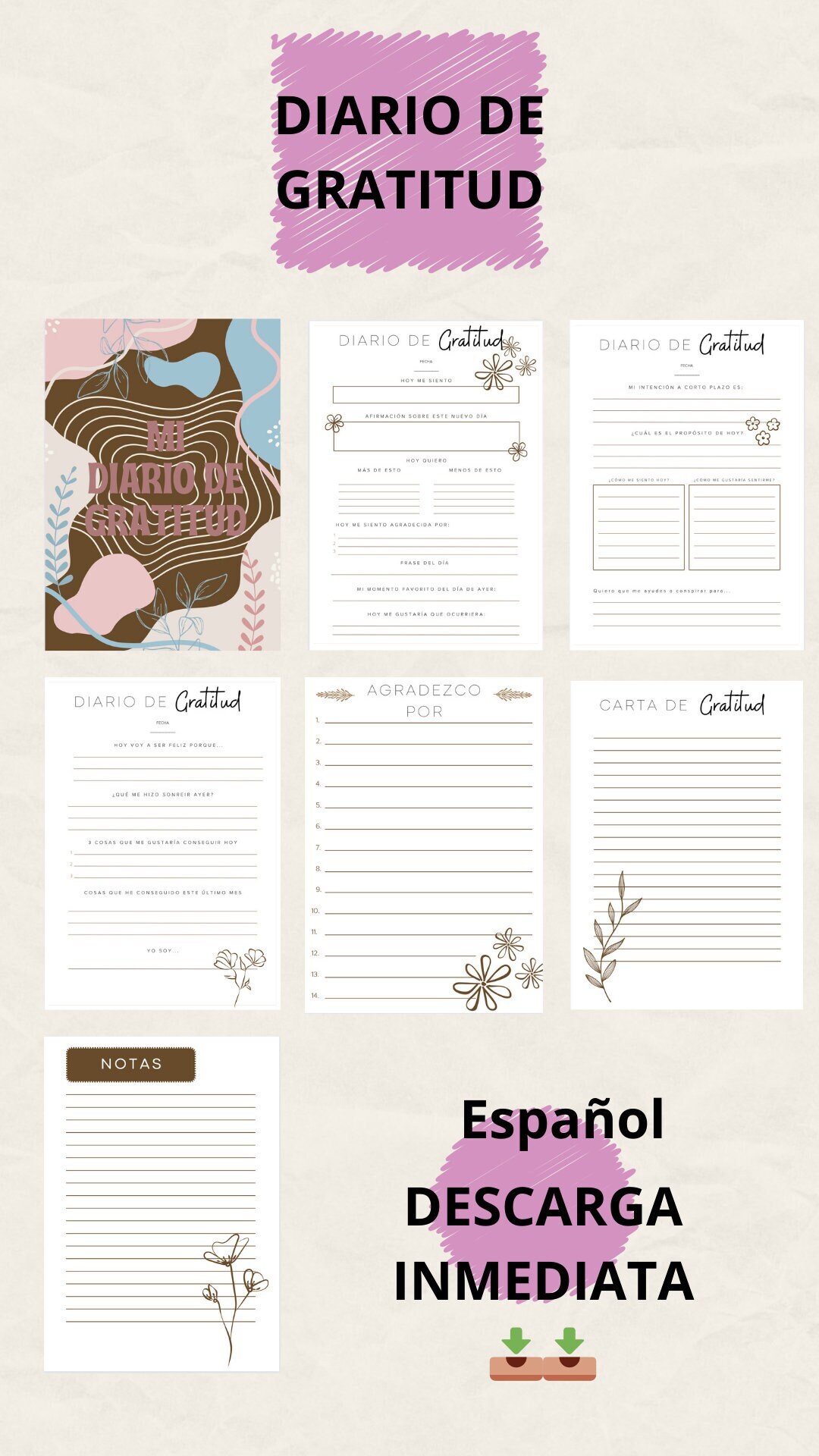 Printable Gratitude Journal, Daily Gratitude, Happy Journal, Positive ...