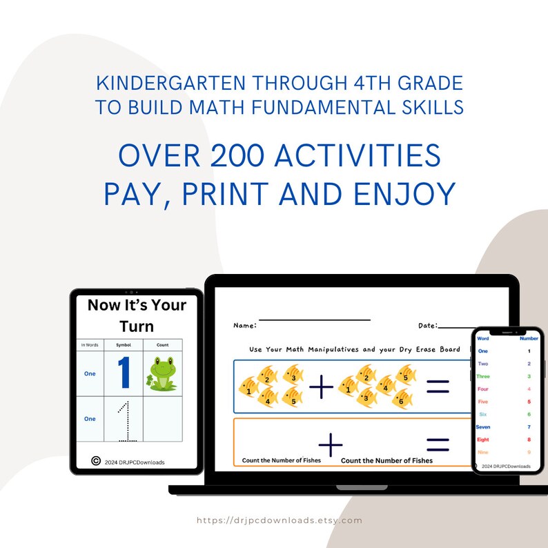 Digital Downloads/ 200 Activities Math/ /first-grade Math/ Second Grade ...