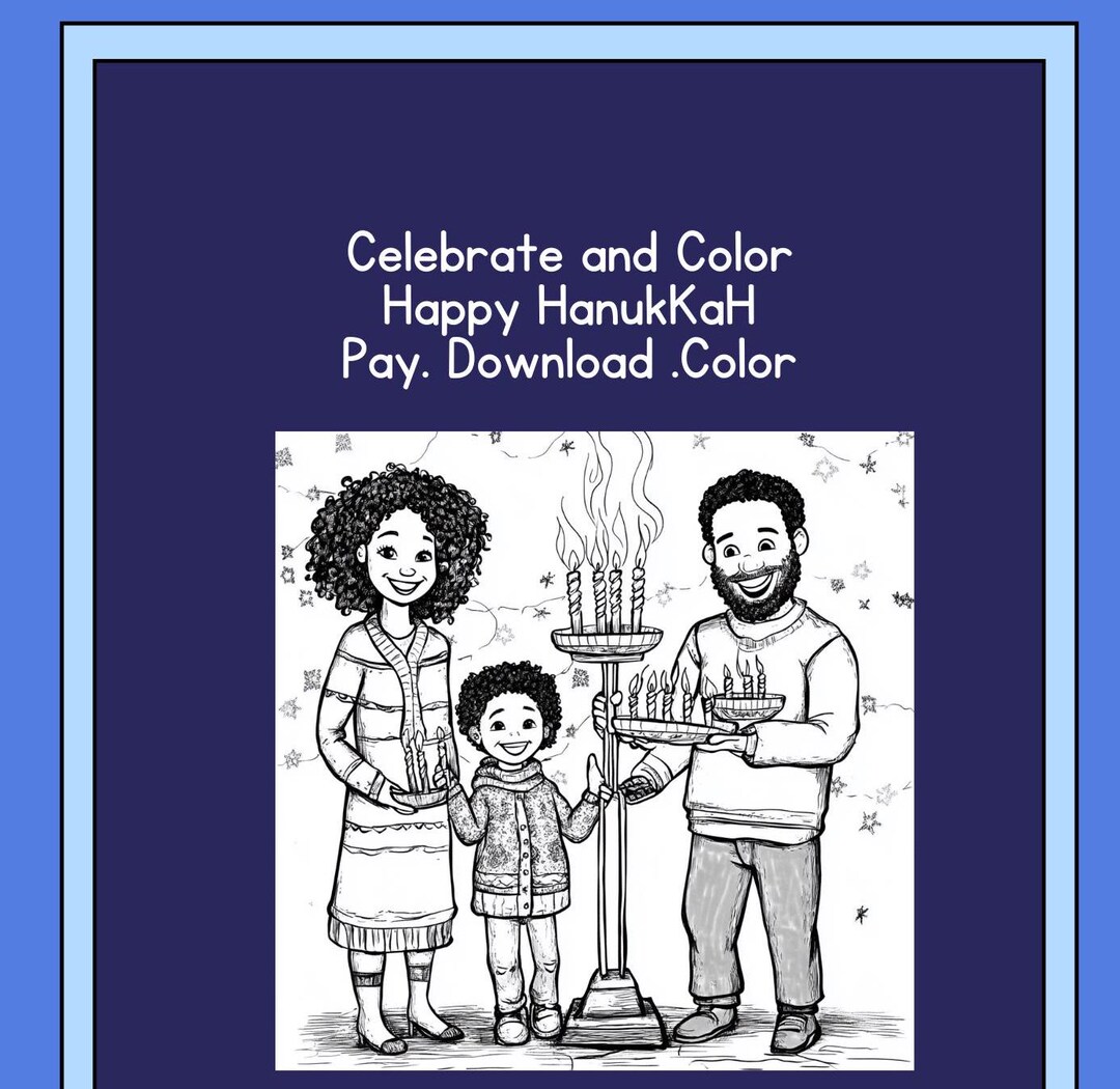 Instant Download Instant Printable Coloring Book Happy Hanukkah - Etsy