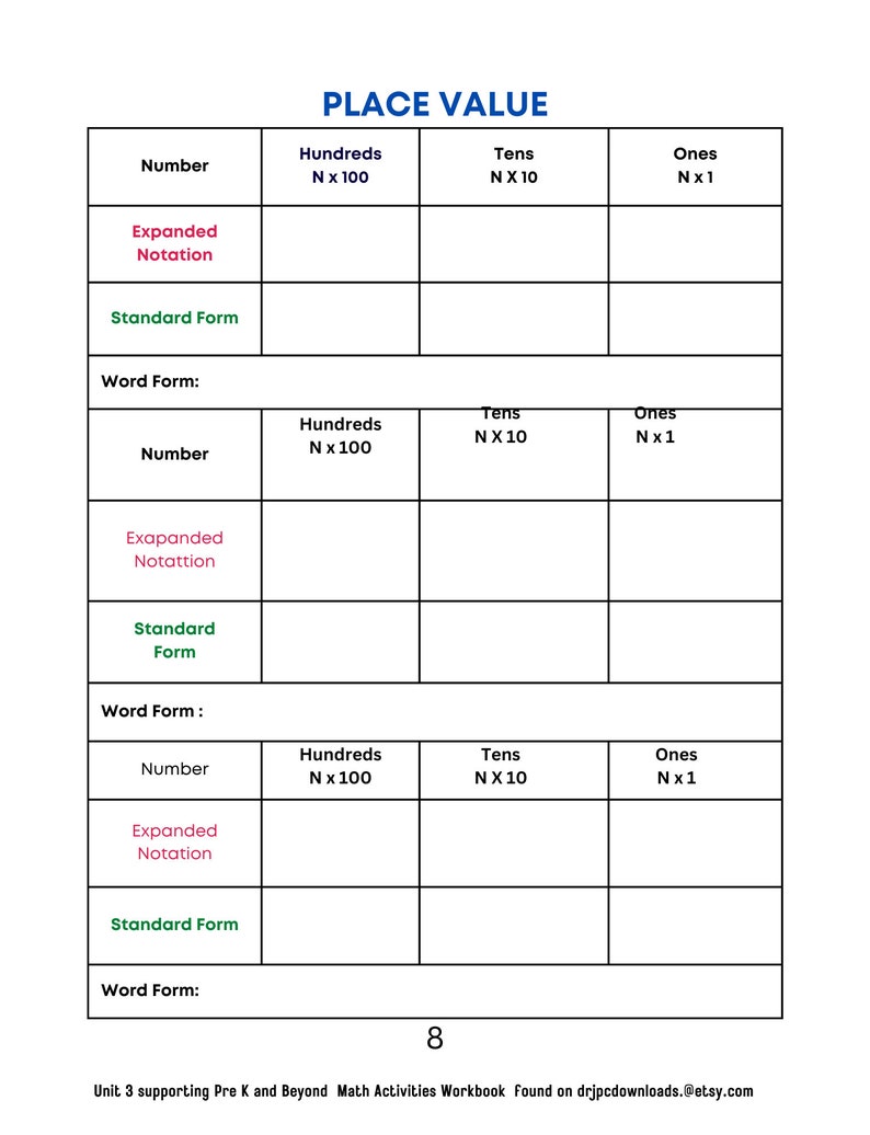 Digital Downloads/ 95 Math Pages /homeschool Worksheet/ Bundle ...
