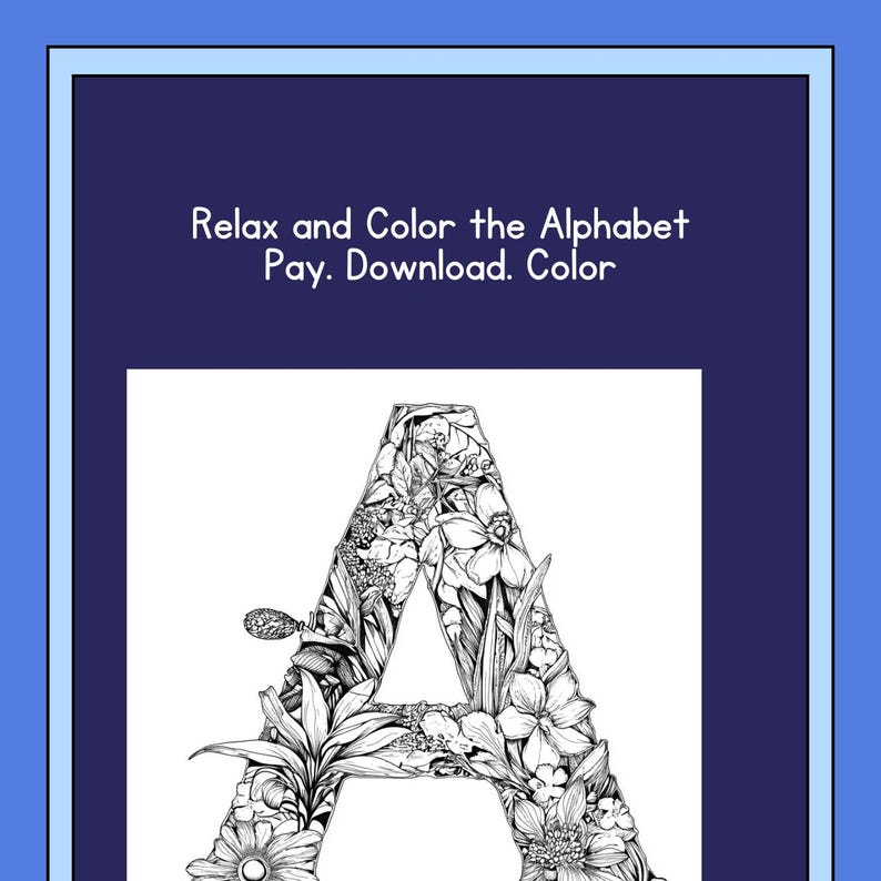 Instant Download Instant Coloring Book Color Your Stress Away With ...