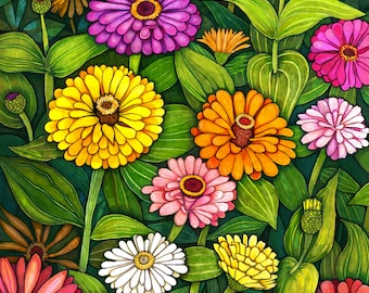 Dandelion Field - Art Print on Archival Matte Heavyweight Paper - Etsy