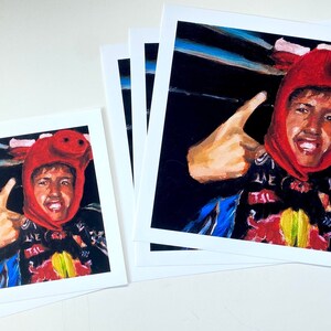Number One | Sebastian Vettel Finger Point Celebration Oil Painting ...