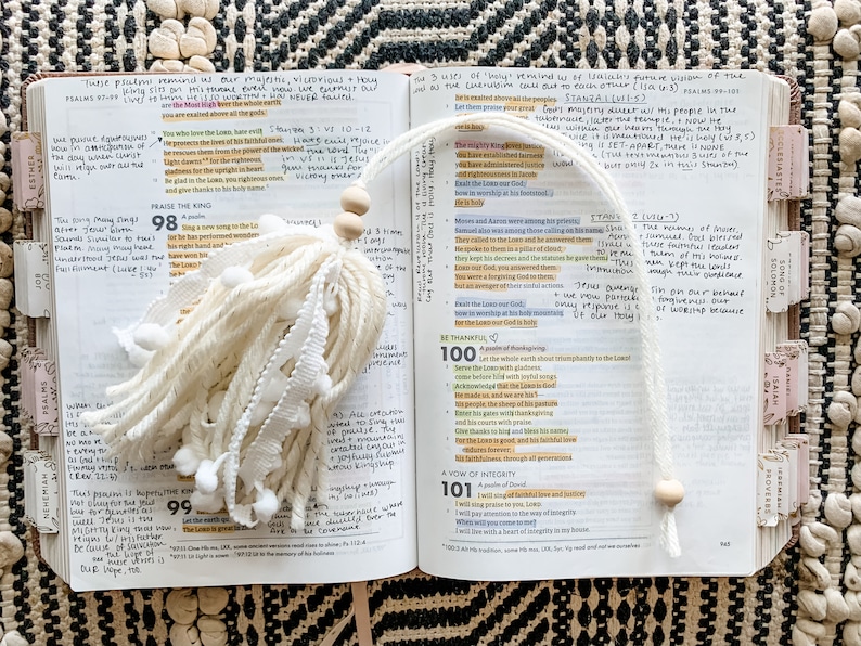 Bible Tassel Adjustable Bookmark Boho Bookmark Book Lover Gift Bible ...