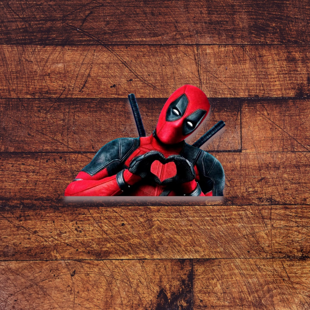 Introducing the Deadpool heart Hands Sticker, a Perfect Blend of Humor ...