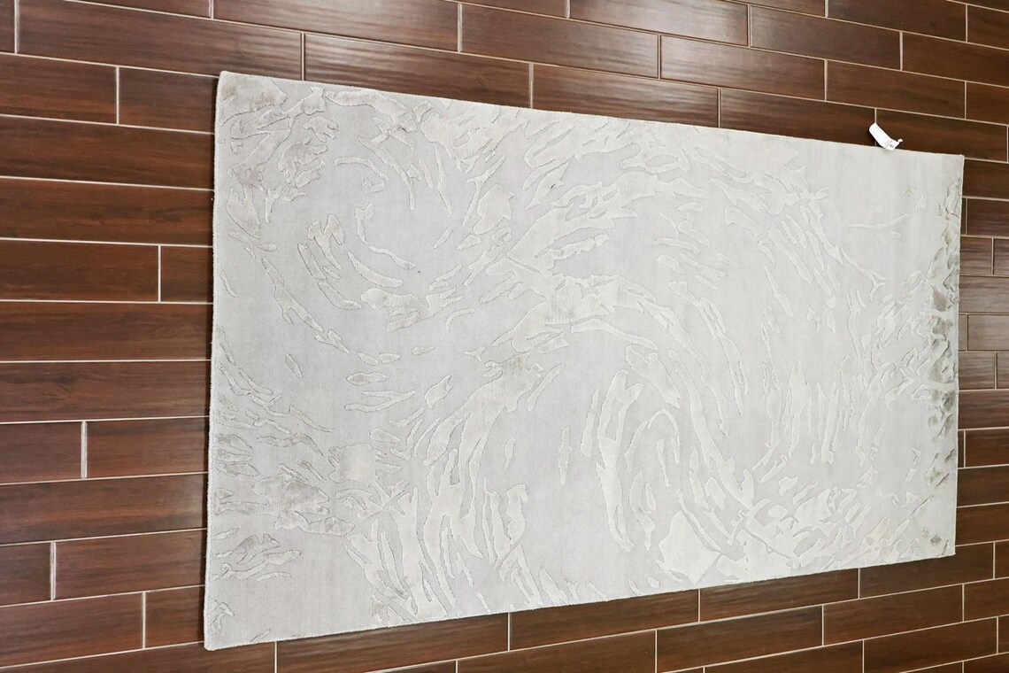 Abstract Grey Wool Rug, Modern Organic Pattern, 5.1x7.10 Ft - Etsy