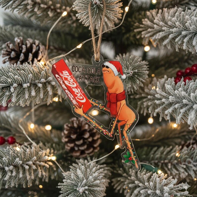 Marcus the Worm Coke Attack Ornament, Funny Vrchat Fanart Acrylic ...